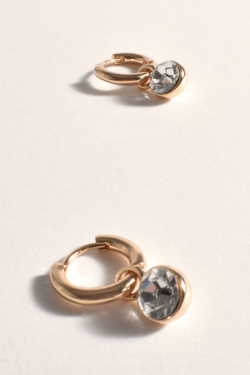 ADORNE STOCKISTS Glass Drop Mini Hoops - Gold Crystal – Smoke & Mirrors Boutique
