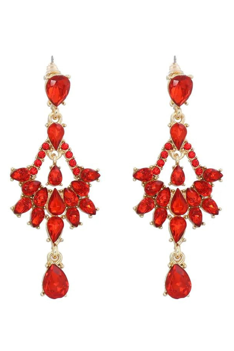STATEMENT EARRINGS Ana Crystal Chandelier Drop Earrings - Red – Smoke ...