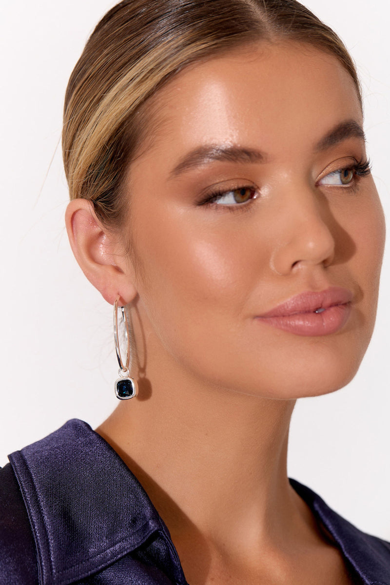 ADORNE ACCESSORIES Andie Jewel Drop Hoops - Green Gold – Smoke ...