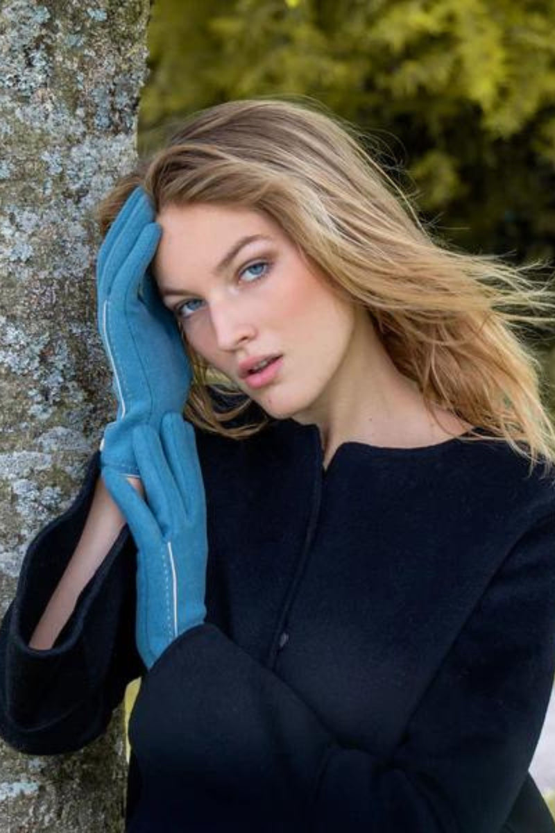 DENTS Chloe Touchscreen Contrast Detail Fabric Gloves Saxe Blue – Smoke ...