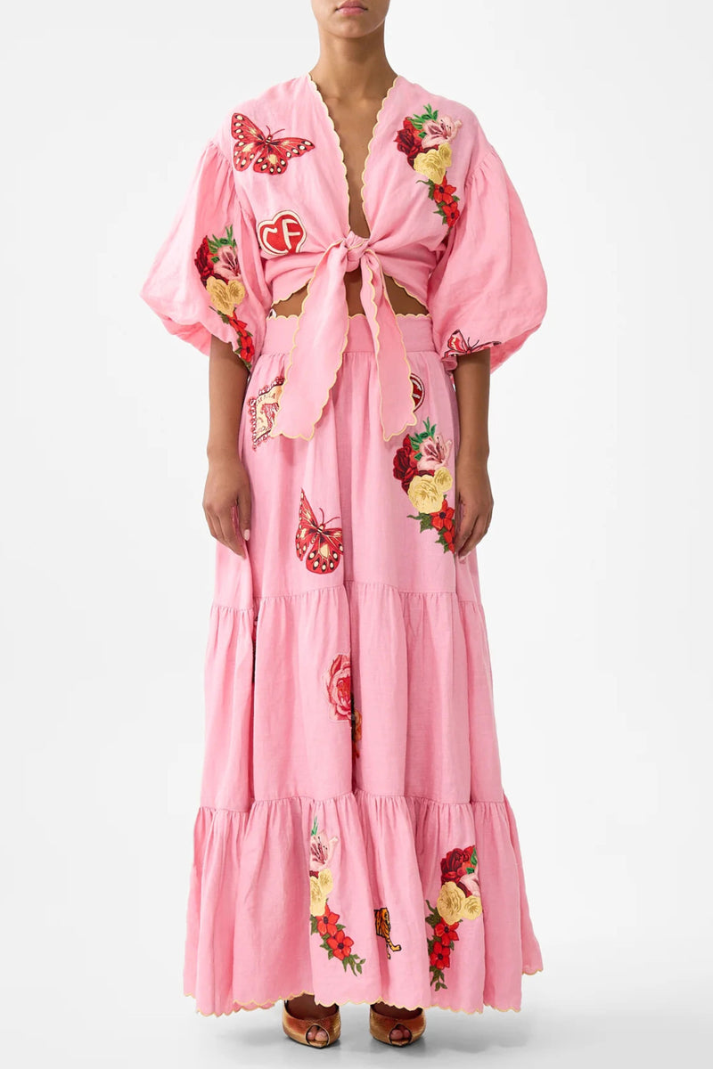 CAMILLA STOCKISTS Collage Kingdom Long High Waisted Tiered Skirt ...