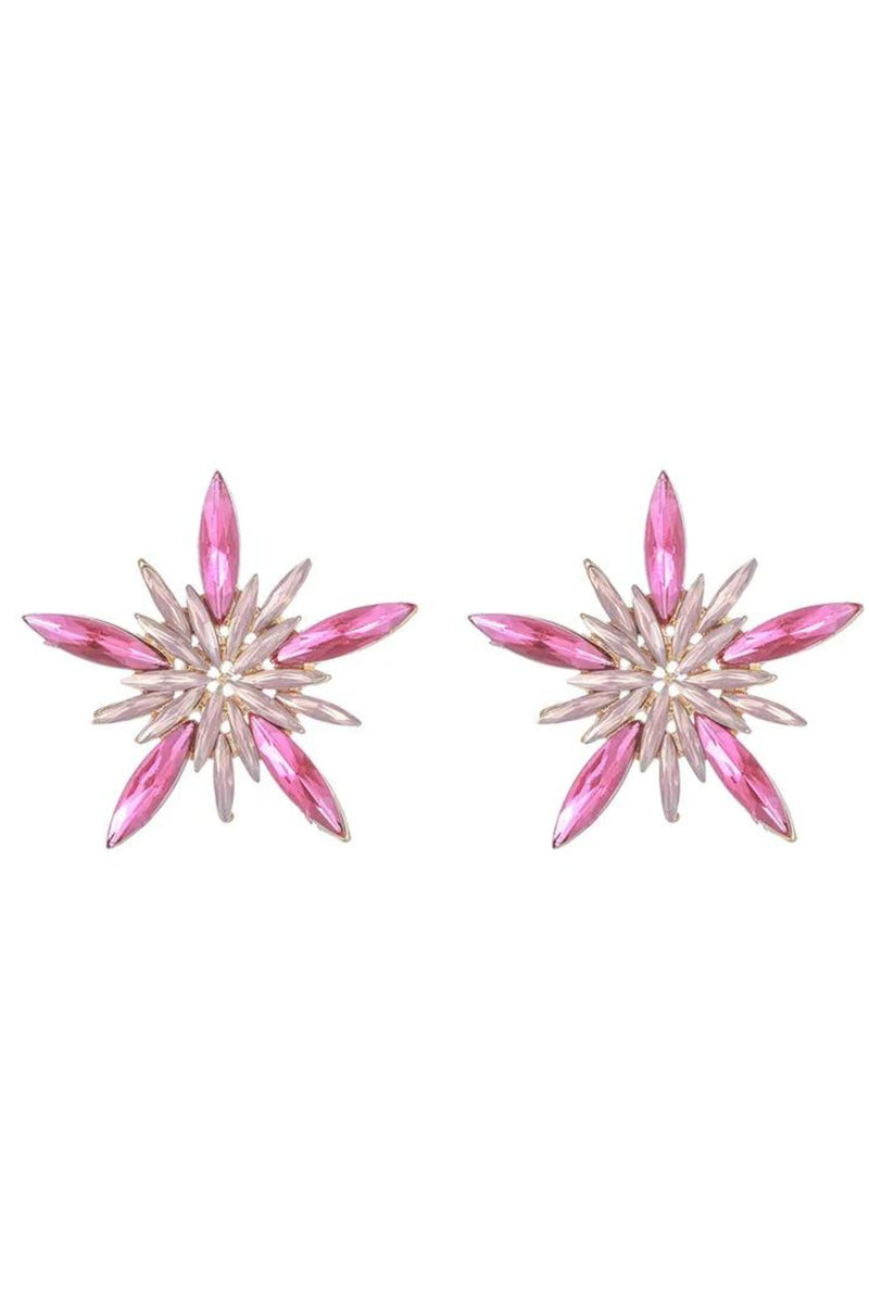 STATEMENT EARRING Iris Crystal Star Stud Earrings Pink – Smoke ...