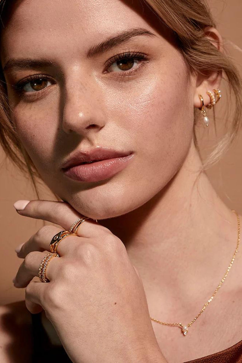 JOLIE AND DEEN STATEMENT Megan Pearl Huggie Sleepers - Gold – Smoke ...