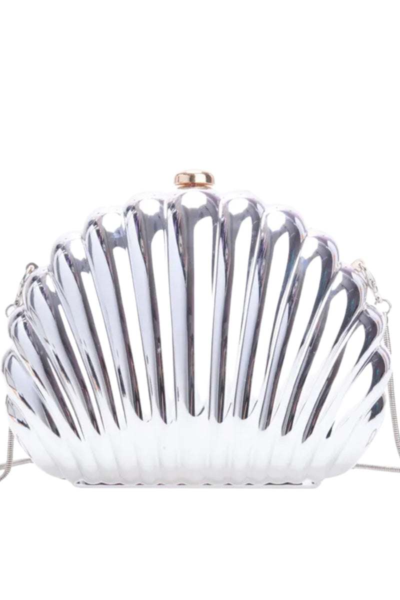 STATEMENT BAGS Mirrored Glam Clam Clutch Bag Silver – Smoke & Mirrors ...