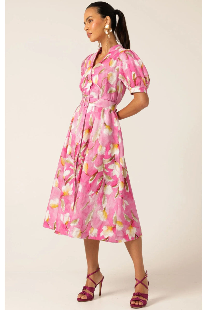 SACHA DRAKE STOCKISTS Posy Shirtmaker Dress - Pink Floral – Smoke ...