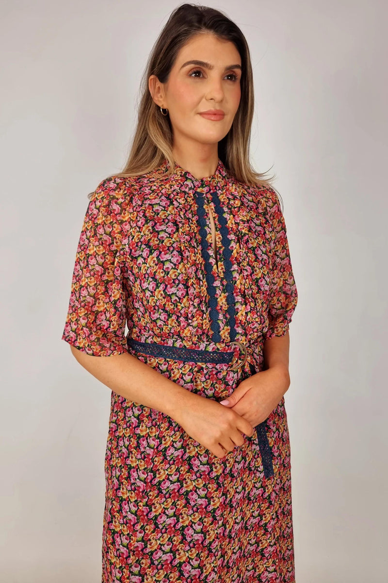EMILY LOVELOCK D1027 Rebecca Midi Dress - Multi Floral – Smoke ...