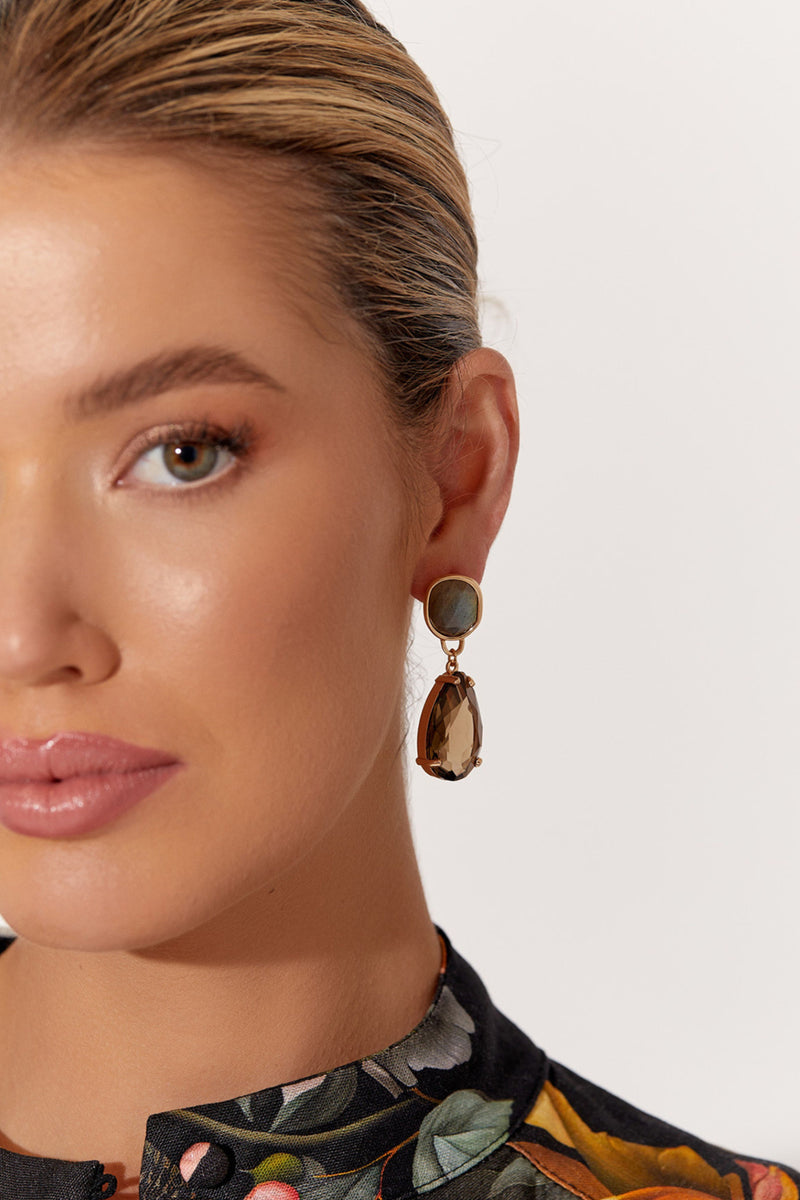 ADORNE STOCKST Stone and Glass Mix Earrings - Smoke Choc – Smoke ...