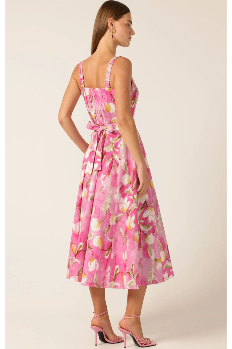 SACHA DRAKE STOCKISTS Tulip Rose Midi Dress - Pink Floral – Smoke ...