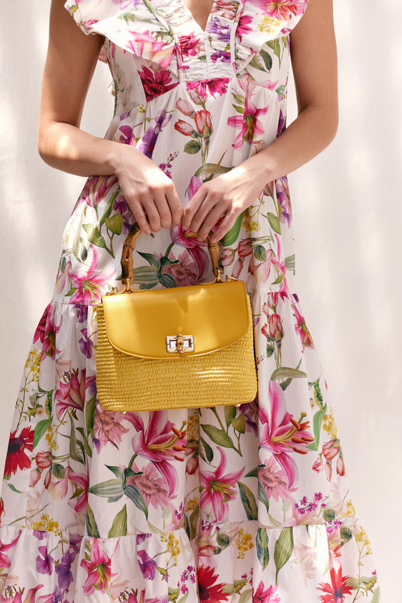 ADORNE ACCESSORIES Arianna Cane Handle Event Bag - Dark Green – Smoke ...