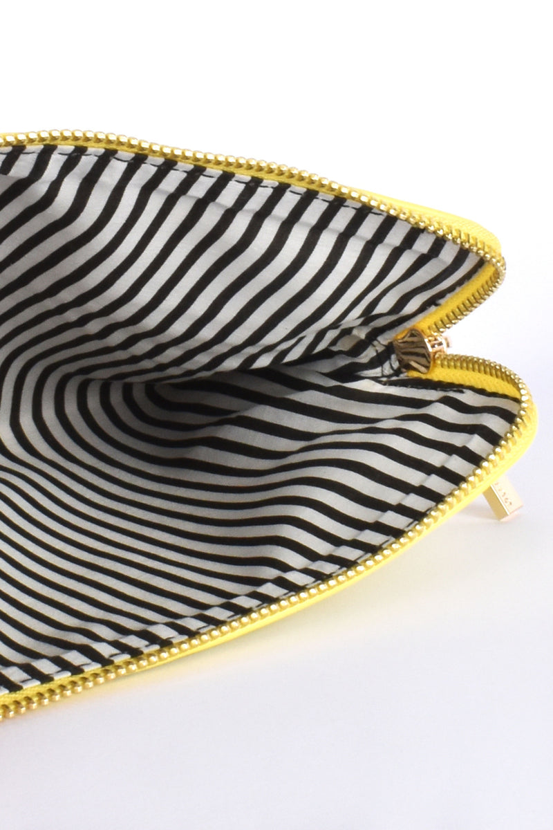 ADORNE ACCESSORIES Becca Stitch Detail Corner Zip Pouch Lime – Smoke ...