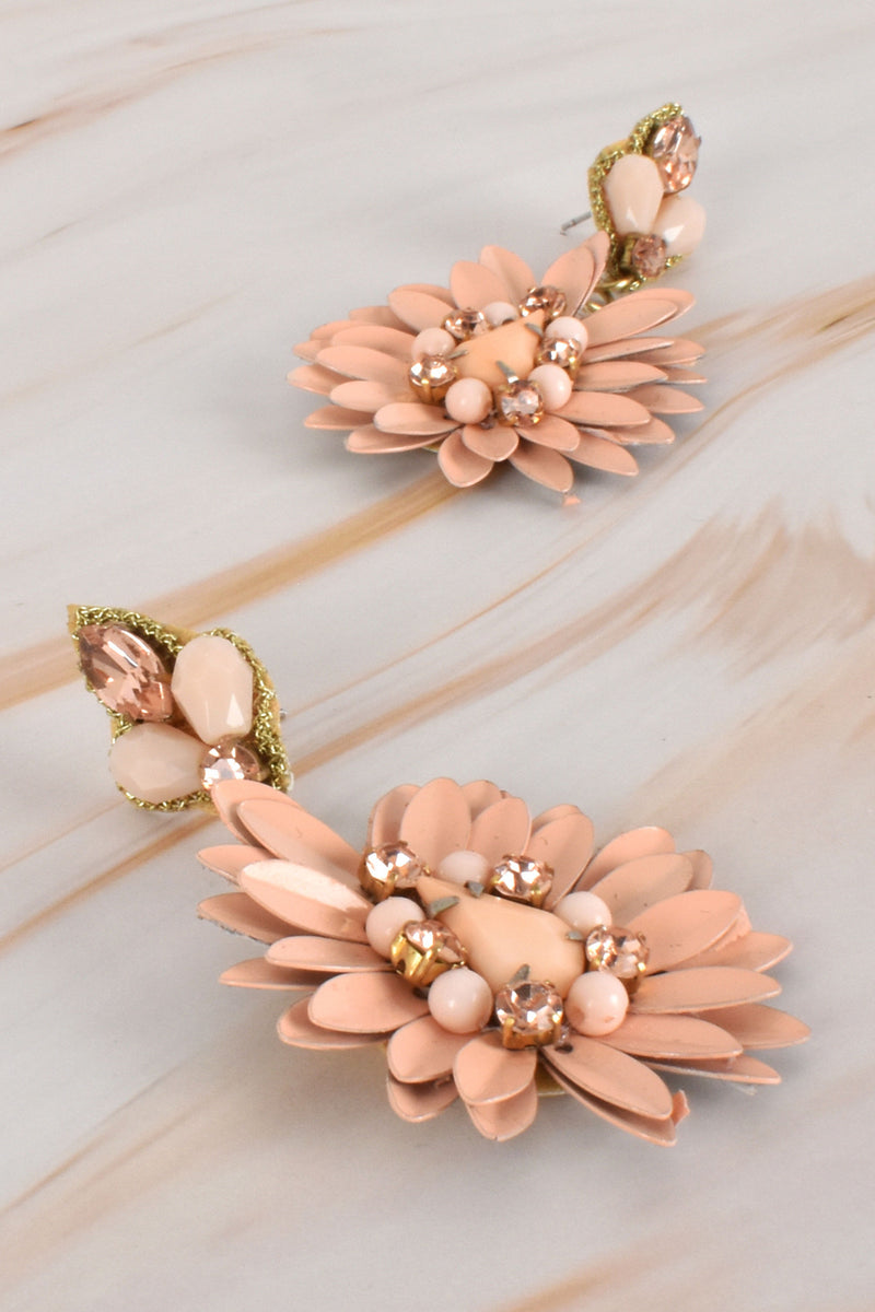 ADORNE ACCESSORIES Eva Jewelled Event Earrings - Nude Peach – Smoke ...