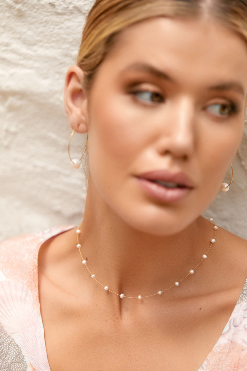 ADORNE ACCESSORIES Fine Wire Pearl Hoops - Silver – Smoke & Mirrors ...