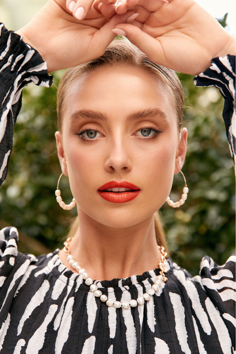 ADORNE ACCESSORIES Fresh Water Pearl Hoops Earrings – Smoke & Mirrors ...