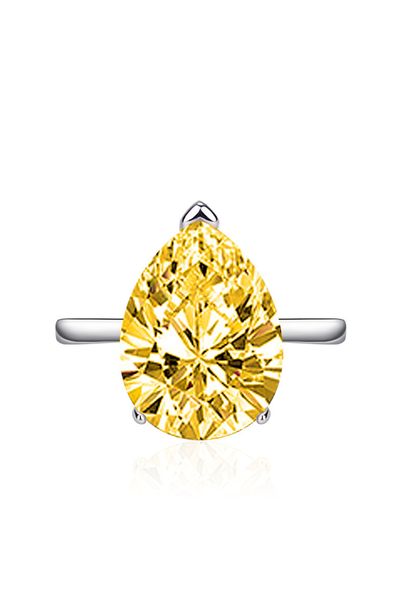 STATEMENT CRYSTAL JEWELLERY Large Teardrop Crystal Ring - Yellow ...